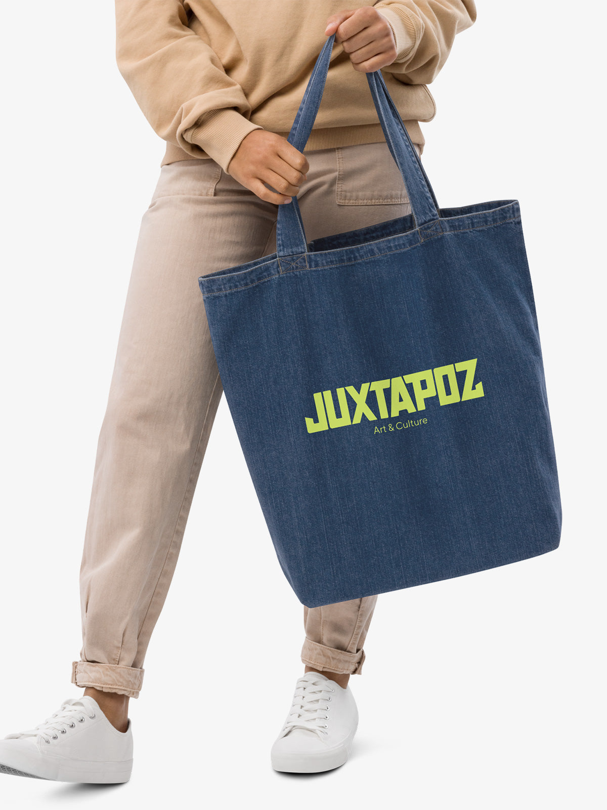 Extra-Large Organic denim tote bag