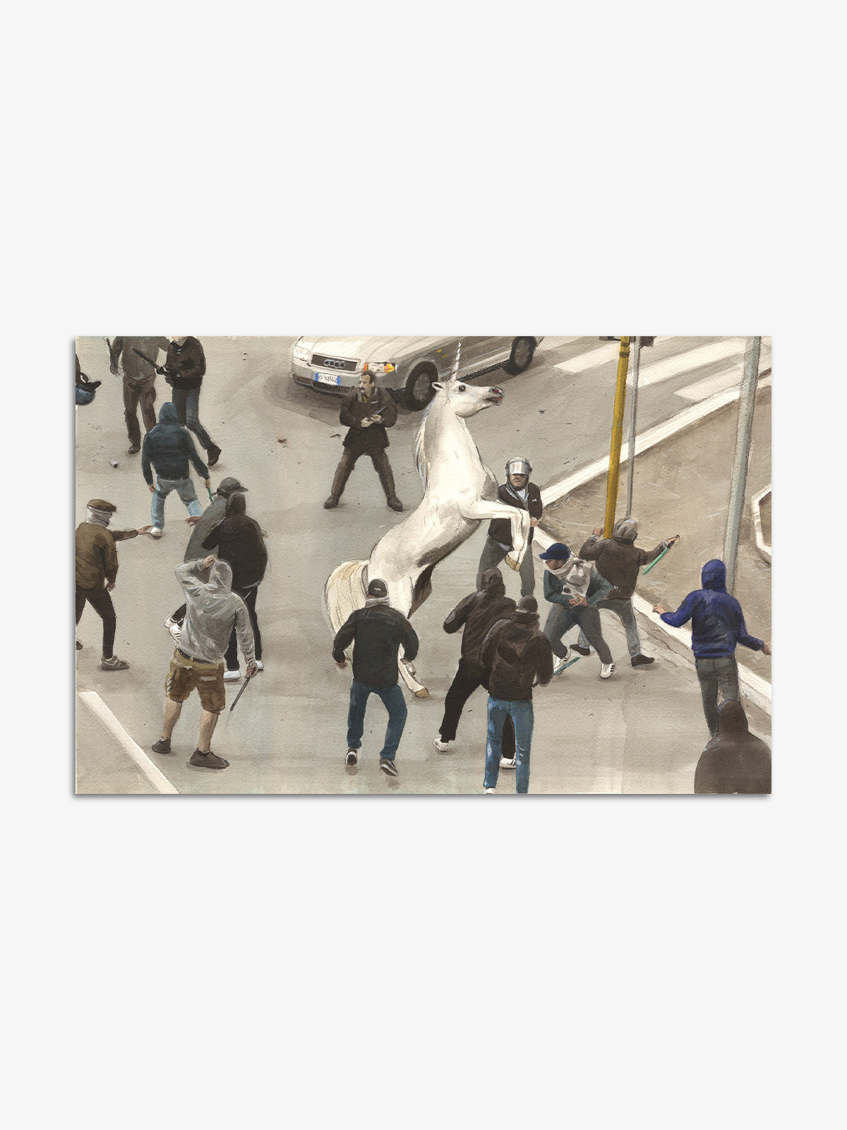 Escif "The Unicorn Defends Himself" Print